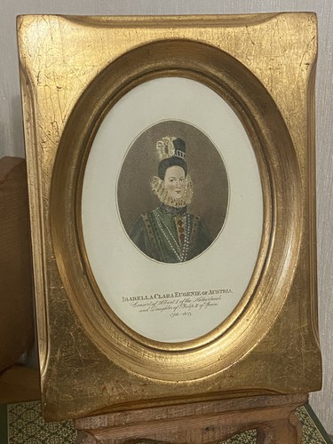 Gilded Portrait Miniature Print Of Isabella Clara Eugenie Of Austria ...