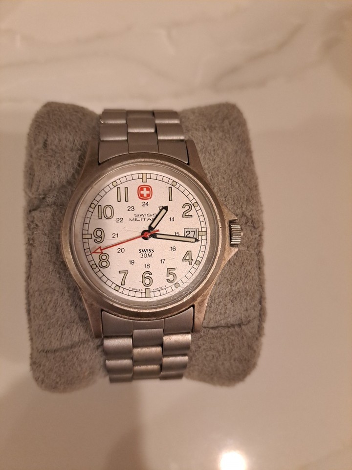 Working Mens Swiss Military With T Swiss Made T Tritium Lume | eBay