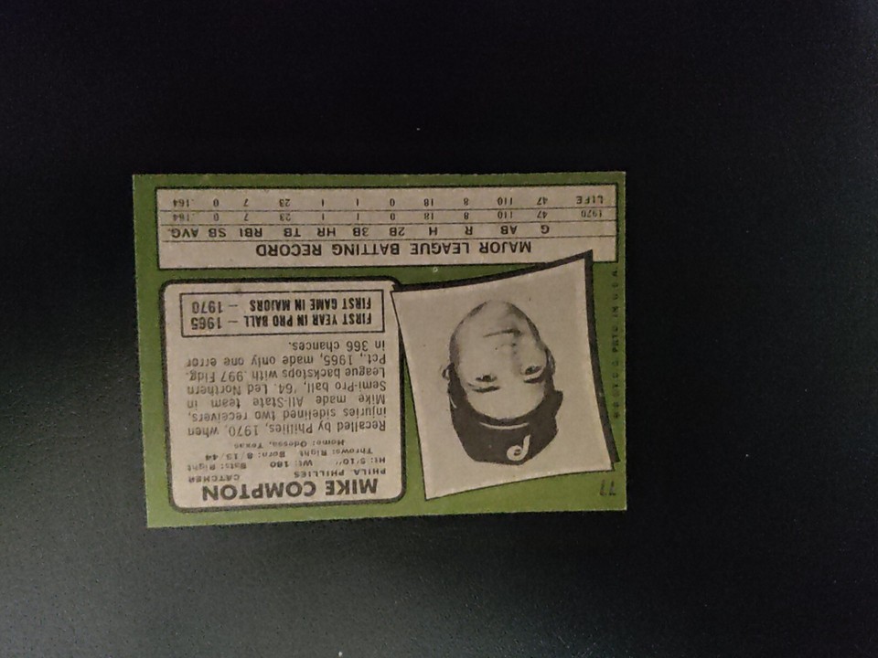 1971 TOPPS BASEBALL CARD MIKE COMPTON #77 ex free shipping | eBay