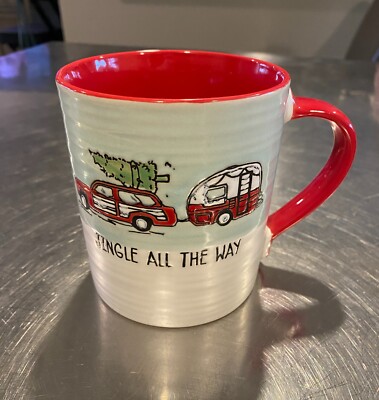 Jingle All The Way Holiday Mug Red Car w/Tree and Camper 2018 Spectrum ...