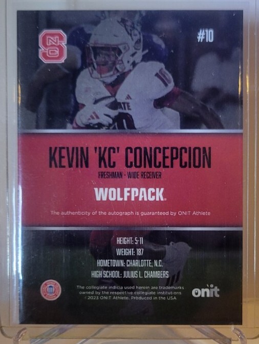 2023 ONIT KEVIN KC CONCEPCION NC State WOLFPACK NIL Autograph AUTO xx ...
