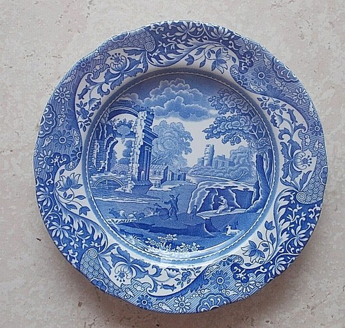 2 Spode 6 1/4" Italian Design Blue & White Tea Plates c.1816 W Made in ...