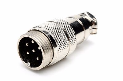 5 PCS 6 Pin Ham & CB Radio MIC Microphone Connector Male Plug Solder ...