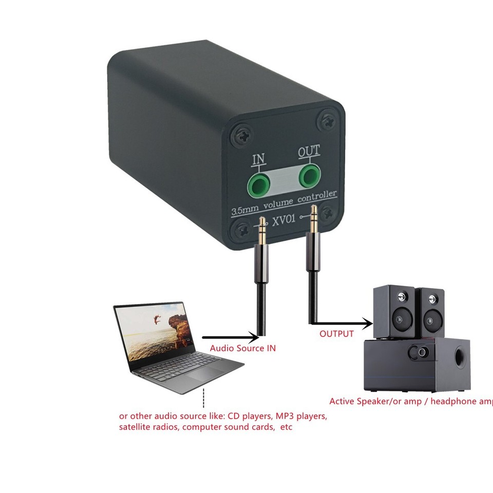 3.5mm Audio Volume Control 1/8" Aux Stereo line Controller knob, Volume ...