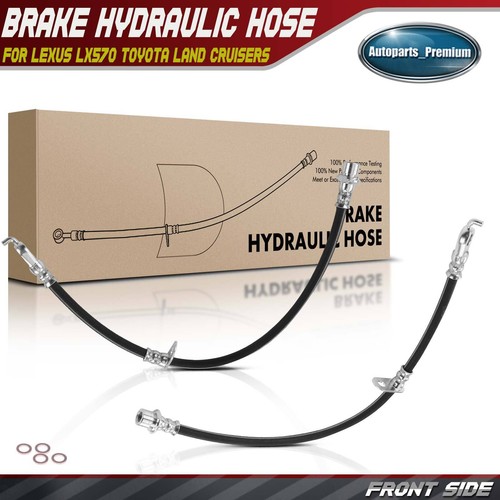 2x Front Left & Right Brake Hydraulic Hose for Lexus LX570 Toyota Land ...
