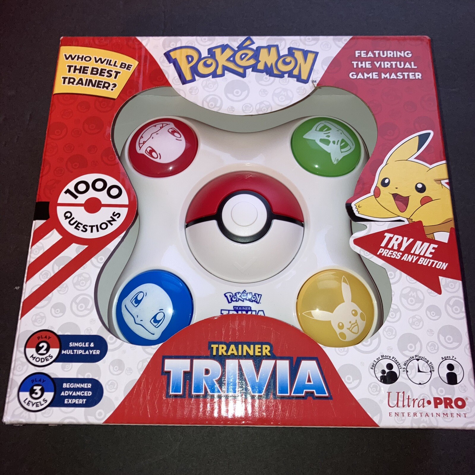 Pokemon Trainer Handheld Trivia Game Electronic 1000 Questions Pikachu ...