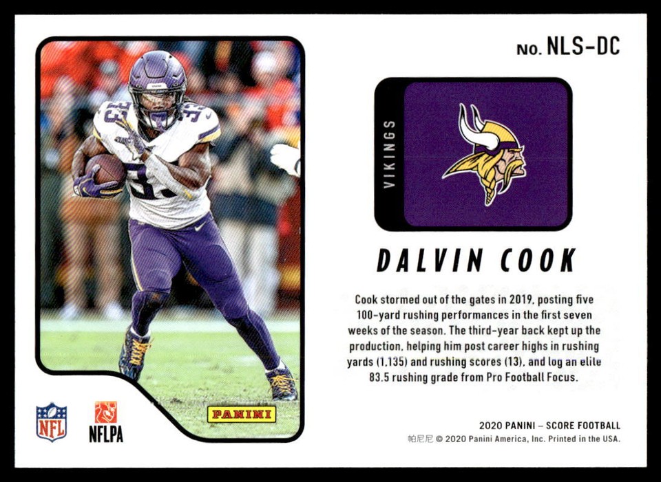 Dalvin Cook #NLS-DC 2020 Score Next Level Stats Minnesota Vikings | eBay