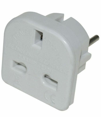 2 x UK To EU Euro Europe European Travel Adaptor Plug 2 Pin Adapter ...