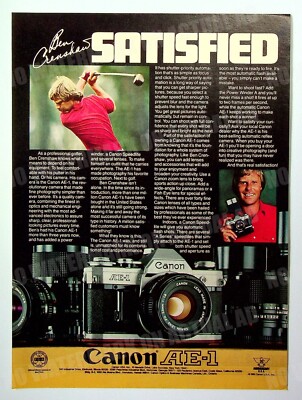 Canon AE-1 SLR Camera 1980 Ben Crenshaw Trade Print Magazine Ad Poster ...