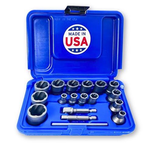 18-Piece Bolt Extractor Set | Made in USA Turbo Sockets for Stripped ...