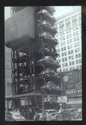 REAL PHOTO CHICAGO ILLINOIS DOWNTOWN STREET SCENE PARKING CARS POSTCARD ...