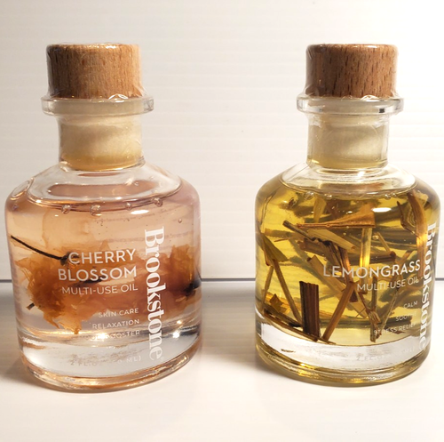 Brookstone Botanical Oil Set Cherry Blossom & Lemongrass 2 Piece 2 oz ...