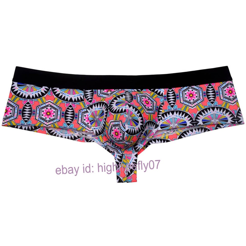 Men's Bikini Boxer Thong Underwear U-Briefs Skimpy Trunks Hipster Swim ...