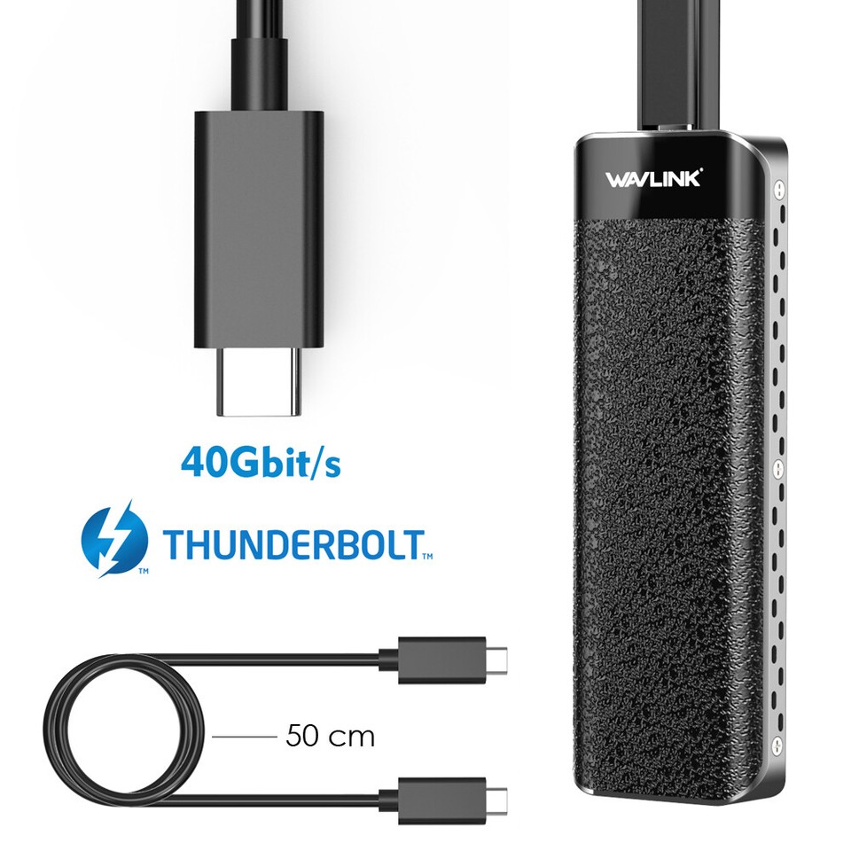 Wavlink 40Gbps M.2 NVME Enclosure PCI-E SSD Case Thunderbolt NVMe ...