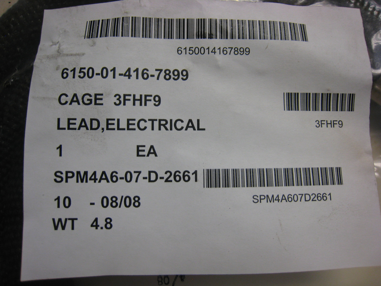 MILITARY SURPLUS ELECTRICAL LEAD 6150-01-416-7899 GSN M13486/1-14 0 GA ...