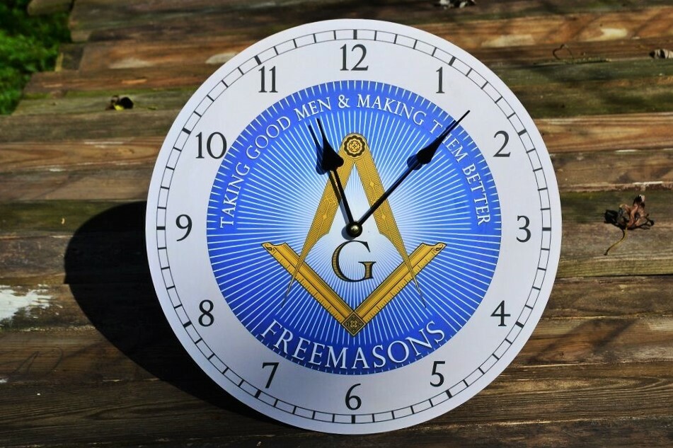 Masonic Square and Compasses Wall Clock - Lodge - Mason - Freemasons | eBay