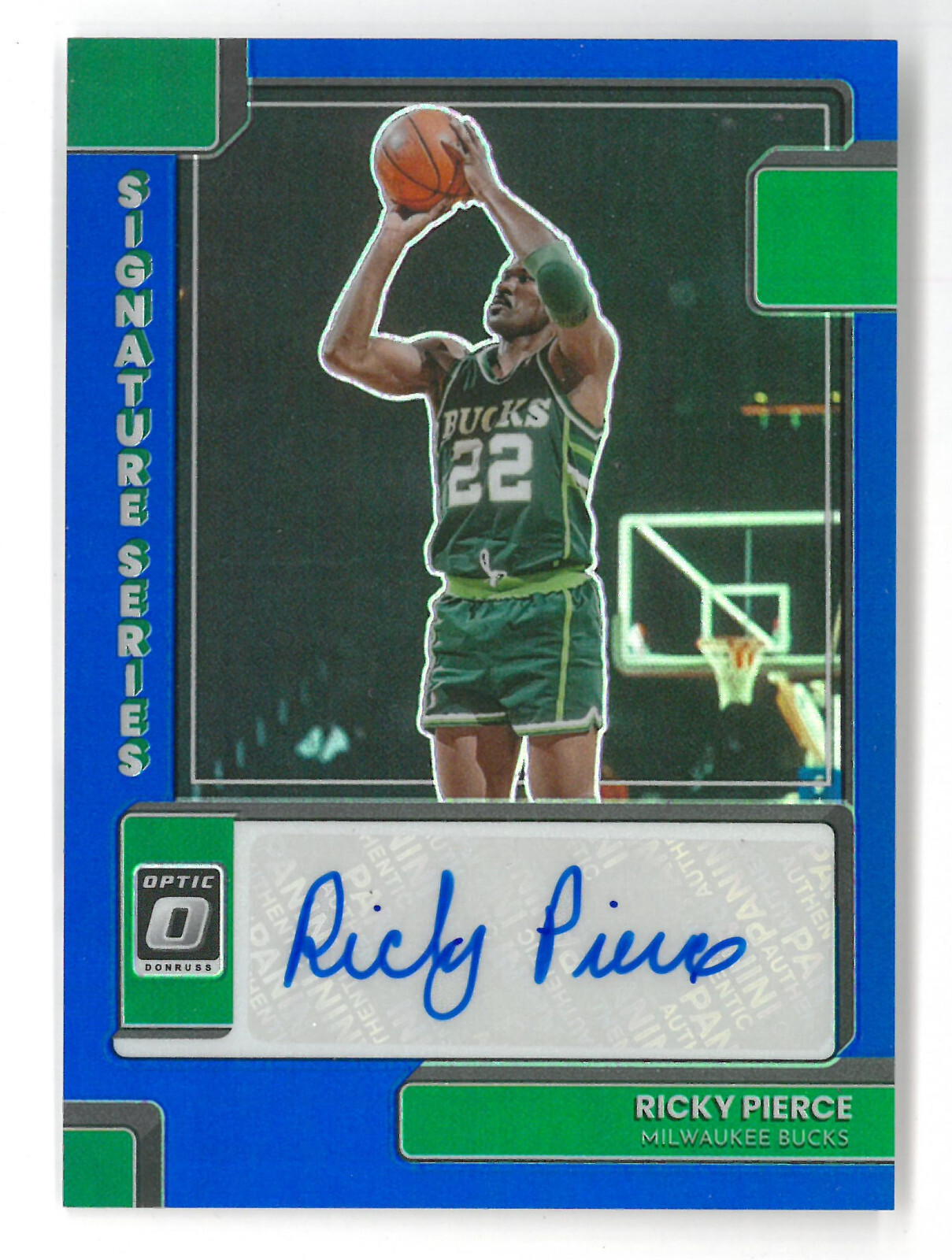 2022-23 Donruss Optic RICKY PIERCE Signature Series 🔥 Blue Auto 24/25 ...