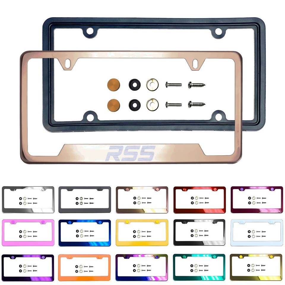 New Laser Etched Customize Stainless Steel License Frame Silicone Guard ...