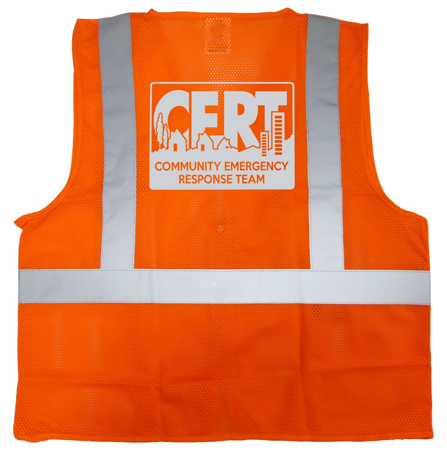 CERT safety vest with REFLECTIVE design, High Visibility vest in orange ...