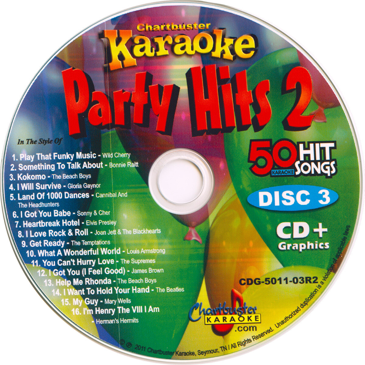 PARTY HITS Vol-2 KARAOKE CHARBUSTER CD+G 5011 Disc-3 Gloria GaynorNEW ...