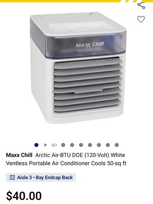 Maxx Chill 120-Volt White Ventless Portable AIR CONDITIONER Hydro-Chill ...