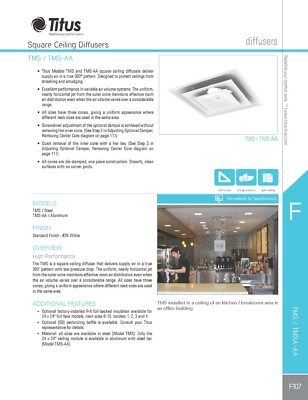 Titus TMS Ceiling Diffuser 12" Round Layin Single | eBay