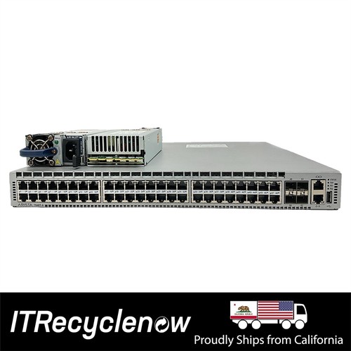 48 Port RJ45 1G Arista 7048T-A Switch Back 2 Front Dual PSU | 4x 1 ...
