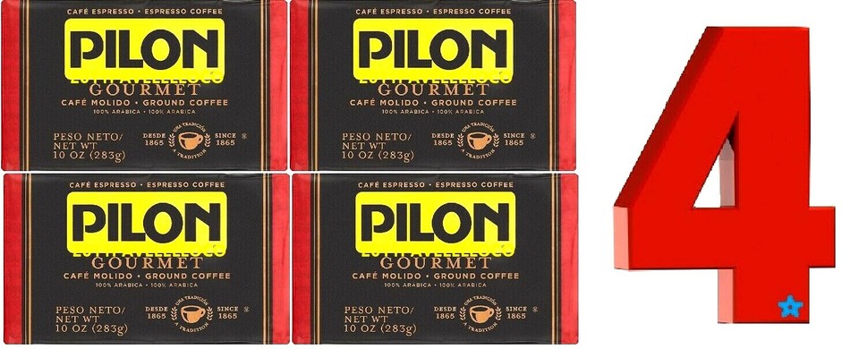Cafe Pilon Gourmet Espresso Roast Ground Coffee 2,4,6,12 PACKS 10oz ...