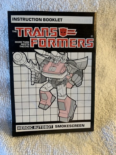 Hasbro Transformers G1 Original Instruction Booklet Autobot Smokescreen ...