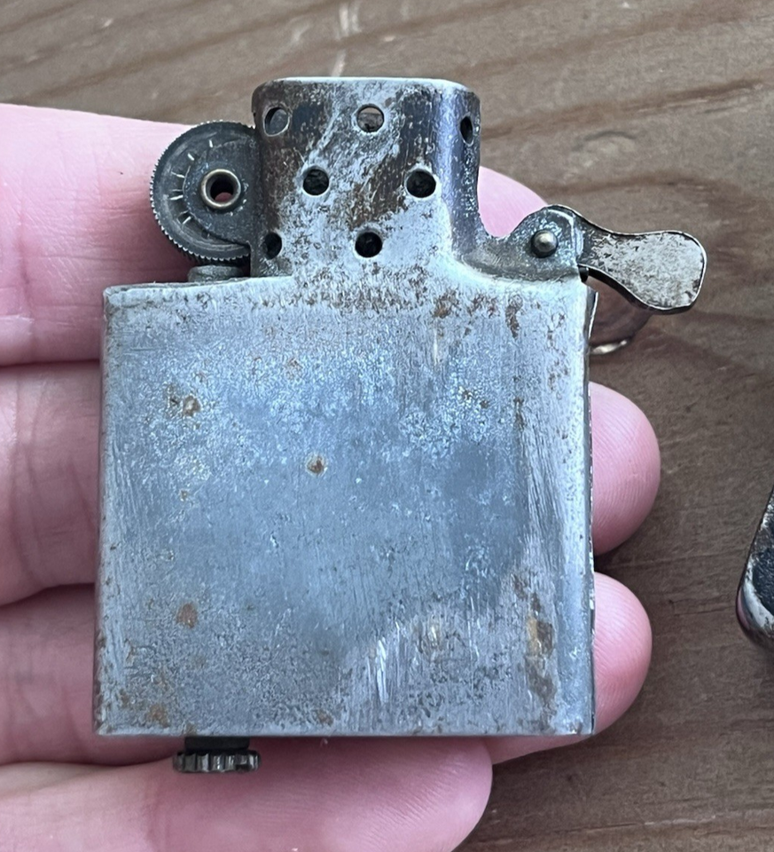 Vintage 1942-1946 Zippo Black Crackle Lighter WWII Pat. 203695 14 Hole ...