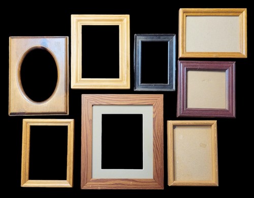 Lot Collection Of 8 Vintage Art Photo Frames Wall Collage 5x7 Oak Wood ...