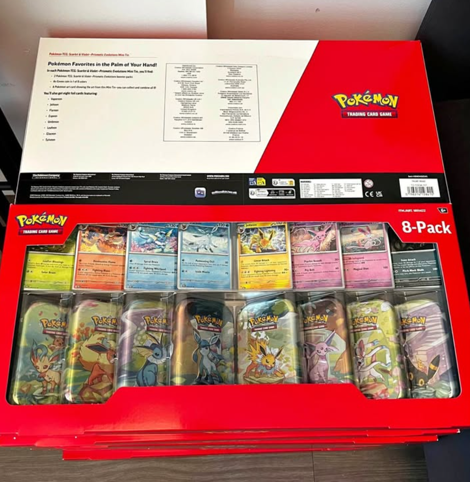 Pokemon TCG: Prismatic Evolutions Costco Mini Tins 8 Pack - New ...
