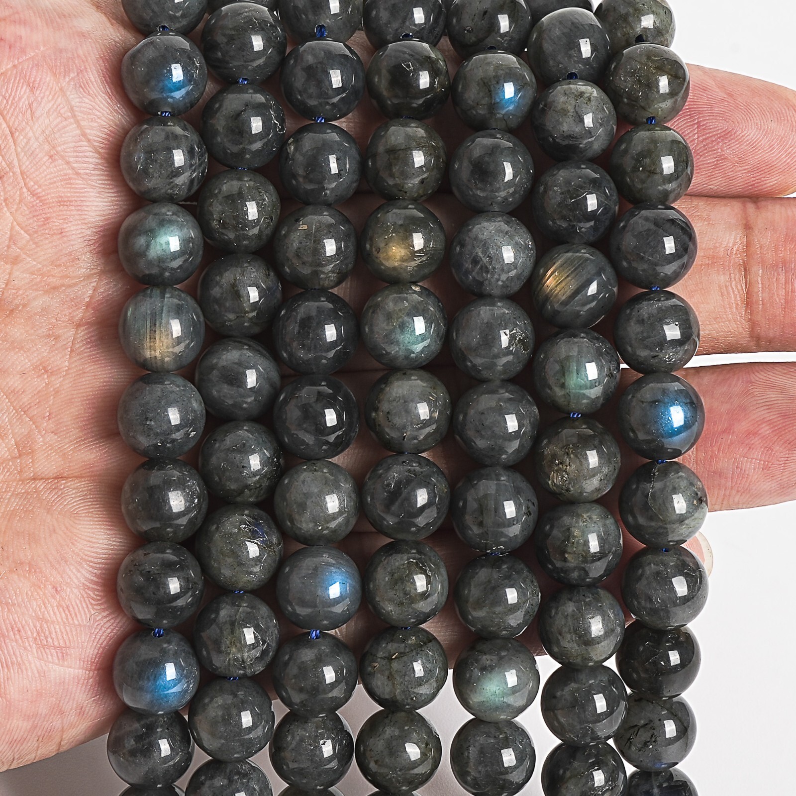 8MM Genuine Natural Deep Gray Blue Labradorite Beads Grade A Round ...
