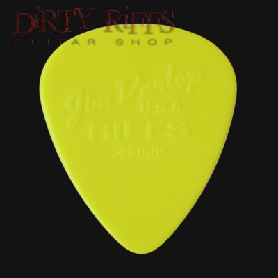 Dunlop Riffs 0.46mm Yellow Nylon Guitar Picks Plectrums In Packs Of 1 ...