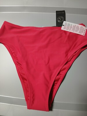 RELLECIGA Small Red Cheeky High Cut Brazilian Bikini Bottom Nwt Booty ...
