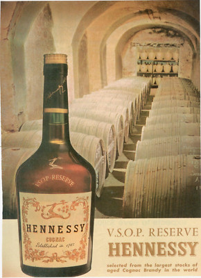 Vintage Hennessy Cognac Ad Poster Print Advertising 17x12 Reproduction ...