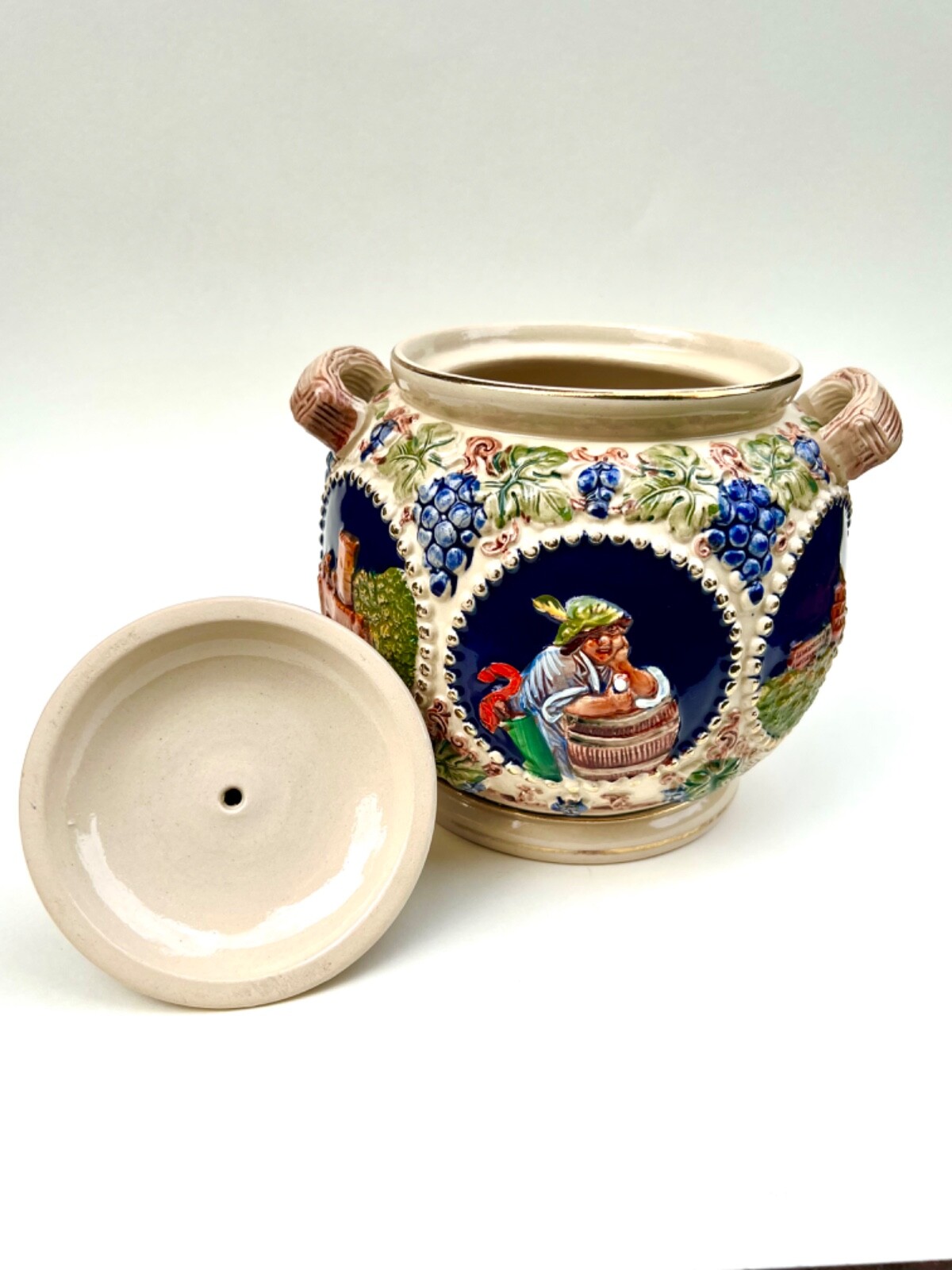 Vintage Gerz German Handgemalt Ceramic Lidded Punch/Wine Bowl cookie ...