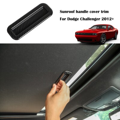 For Dodge Challenger 2012-19 Carbon Fiber Roof Sun roof Handle Cover ...