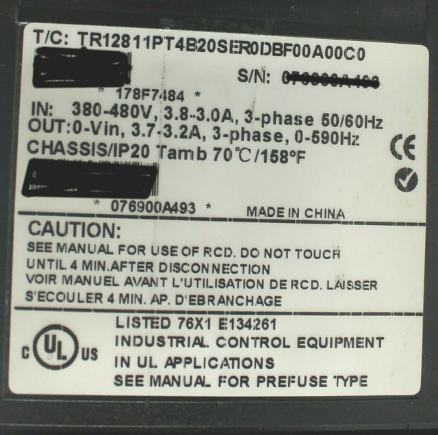 Trane 178F7484 Tr1 Series VFD Variable Frequency Drive for sale online ...