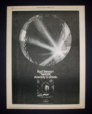 Rod Stewart Smiler 1974 Poster Type Advert, Promo Ad | eBay