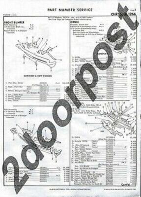 Collision part numbers for 1966 Chrysler Mopar parts book Newport New ...
