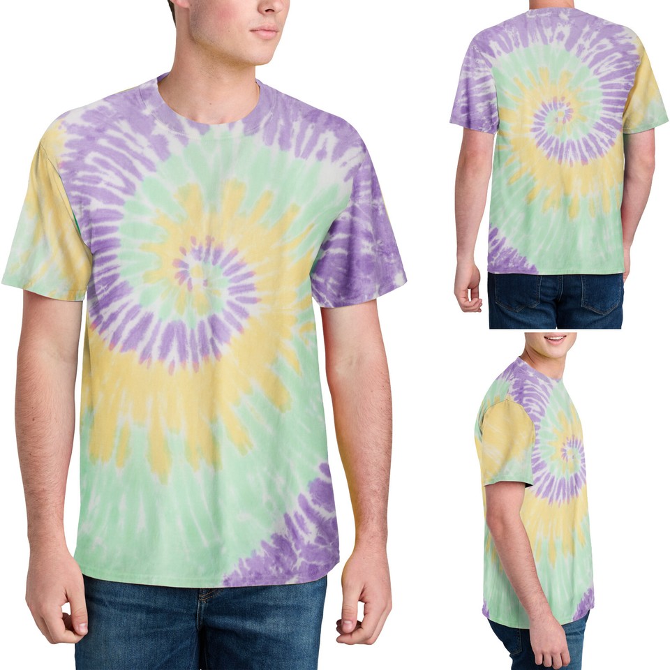 Spiral Tie Dye Mens 100% Cotton T-Shirt Blank Tye Dyed Tee S-4XL MANY ...