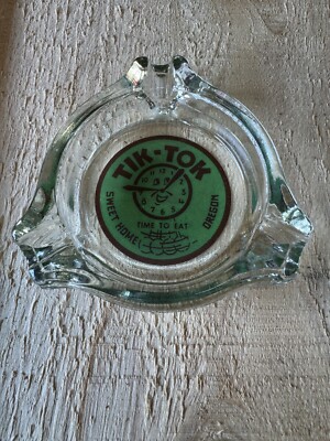 Vintage Tik-Tok (TikTok) Glass Ashtray - Retro - Green Originally From ...