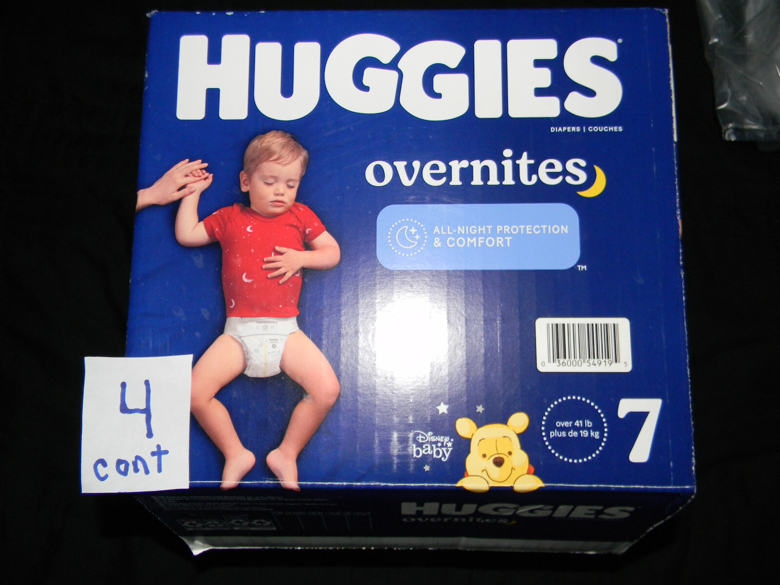4 Huggies overnights Disposable Diapers Size 7 over 41 Lb + Lbs. | eBay