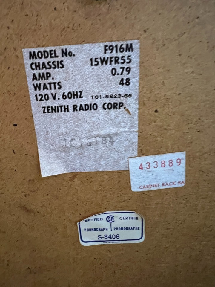 Zenith Allegro Sterio Console Record Player, 8 track MCM 1960s | eBay