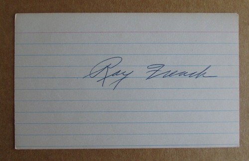 RAY FRENCH SIGNED AUTOGRAPH 3X5 INDEX CARD 1920 YANKEES ROBINS WHITE ...