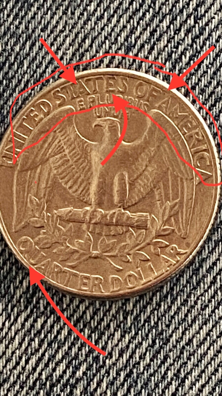 1986 washington quarter double stamped on both sides from Denver mint ...