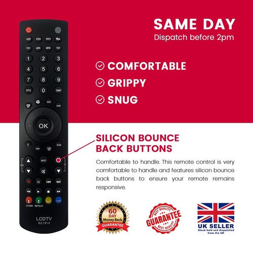 Replacement RC1910 Remote Control For Toshiba LCD TVs 32DV504b, 32W1333b, 32D... | eBay