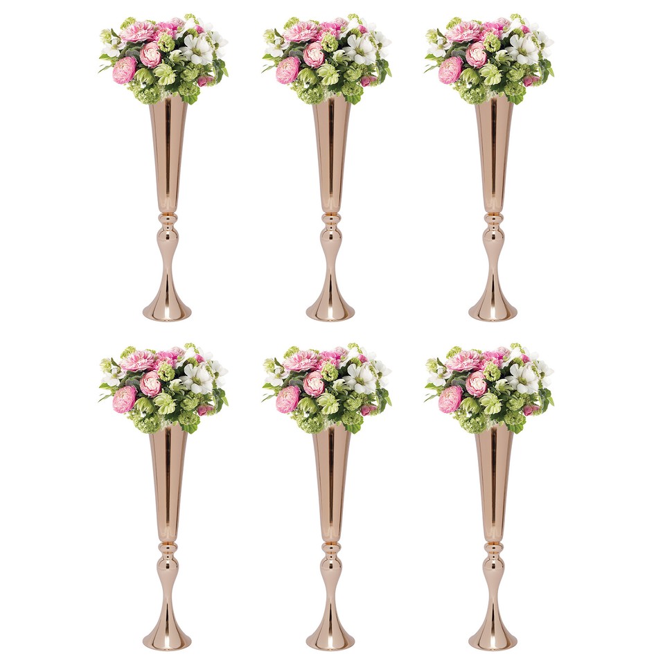 6 Pcs Metal Vase for Wedding Road Guide Welcome Area Decor 22.2" Height ...