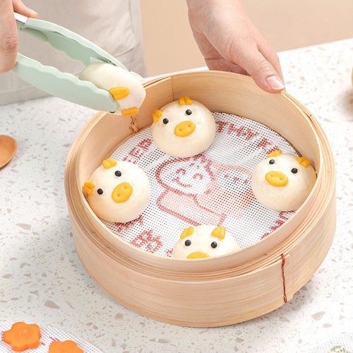 2pcs Stuffed Bun Pads Cartoon Pattern Food-making Dim Sum under Steamer ...